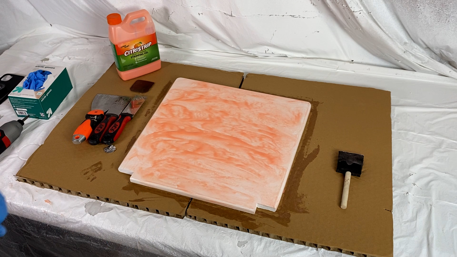 How to Strip Paint or Varnish Off Wood Using Citristrip Gel. - My ...