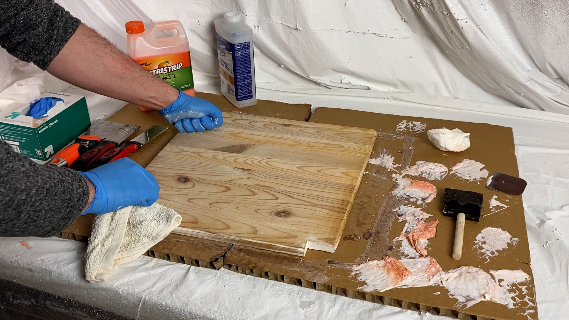 How to Strip Paint or Varnish Off Wood Using Citristrip Gel. - My ...